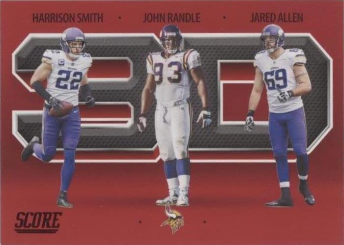 2021 Score - 3d Harrison Smith, Jared Allen, John Randle #3D13 Red for ...