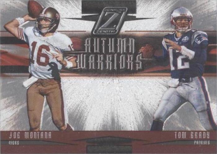 2005 Donruss Zenith - Autumn Warriors Tom Brady, Joe Montana #AW-10 for ...