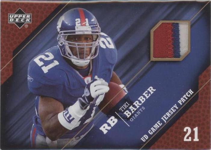 2005 Upper Deck - UD Game Jerseys Patches #GJP-TI Tiki Barber (MEM) for ...