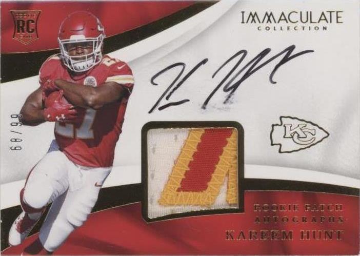 2017 Panini Immaculate Collection - Rookie Patch Autographs Kareem Hunt ...