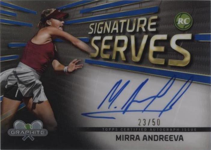 2024 Topps Graphite - Signature Serves Mirra Andreeva #SS-MA Blue ...