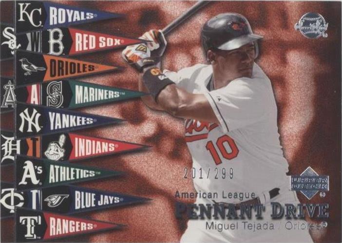 2004 Upper Deck Sweet Spot - Pennant Drive #245 Miguel Tejada /299 for ...