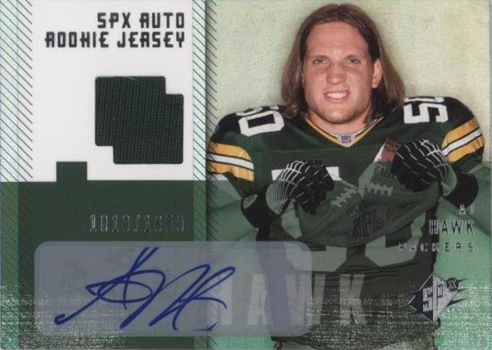 2006 SPx - Autographed Rookie Jersey A.J. Hawk #191 /1650 (AU, MEM, RC ...