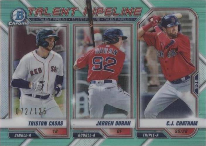 2021 Bowman - Talent Pipeline Aqua Refractor #TP-BOS Triston Casas, Jarren Duran, C.J. Chatham ...