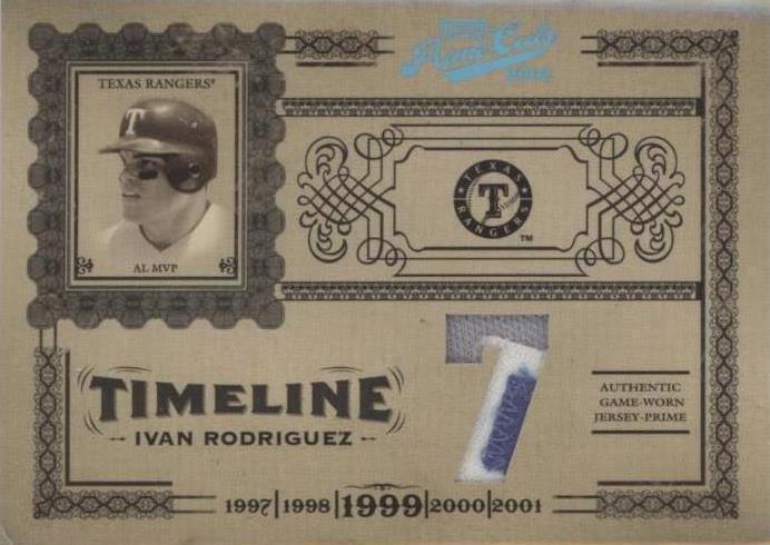 2005 Playoff Prime Cuts - Timeline Ivan Rodriguez #T-26 Jersey Number ...