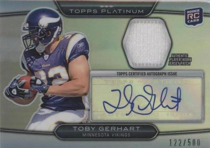 2010 Topps Platinum - Autographed Refractor Patch Toby Gerhart #ARP-TG ...