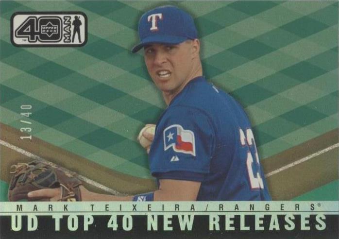 2002 Upper Deck 40 Man - UD Top 40 New Releases Mark Teixeira #1041 Electric Rainbow /40 for ...