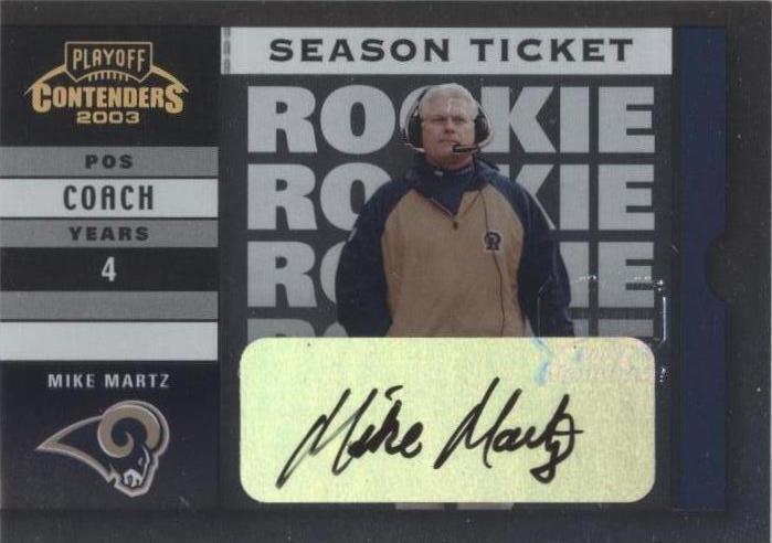 2003 Playoff Contenders - Mike Martz #200 /574 (AU, RC) for sale online ...