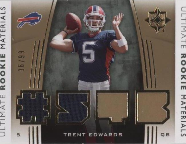 2007 Ultimate Collection - Ultimate Rookie Materials Trent Edwards #URM ...
