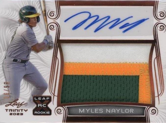 2023 Leaf Trinity - Patch Autographs Myles Naylor #PA-MN1 Bronze ...