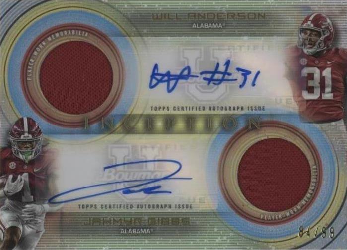 2022-23 Bowman Inception University - Dual Autograph Dual Relics Jahmyr ...