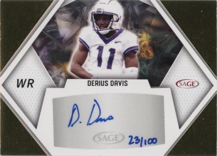 2023 SAGE High Series - Autographs Derius Davis #A-DD3 Gold /100 (AU ...