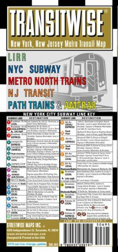 Streetwise Transitwise Map - Laminated Tri State New York Metropolitan ...