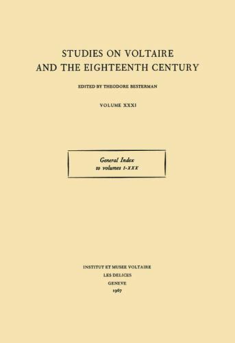 Oxford University Studies in the Enlightenment Ser.: General Index to ...