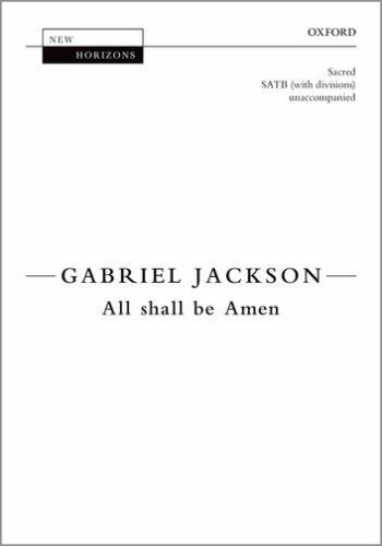 All Shall Be Amen by Gabriel Jackson (2017, Sheet Music) for sale ...