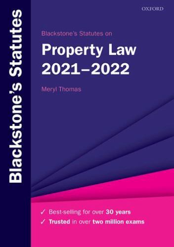 Blackstone's Statute Ser.: Blackstone's Statutes on Property Law 2021 ...