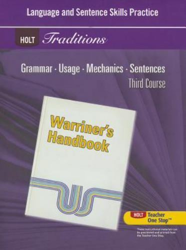 Holt Traditions Warriner's Handbook : Language and Sentence Skills ...