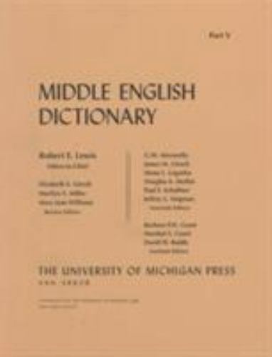 Middle English Dictionary Ser.: Middle English Dictionary : V by Robert ...