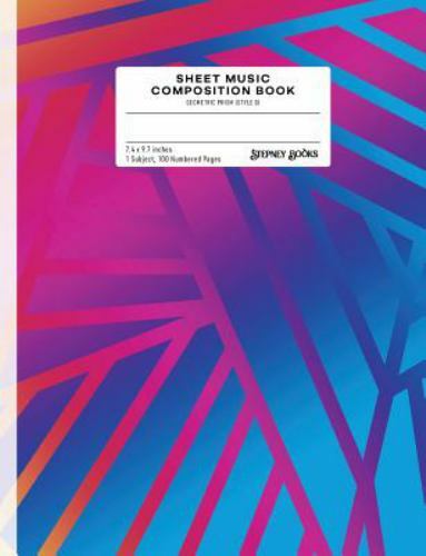 Sheet Music Composition Book : Geometric Prism (Style d), Numbered ...