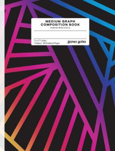 Medium Graph Composition Book : Geometric Prism (Style a), Numbered ...