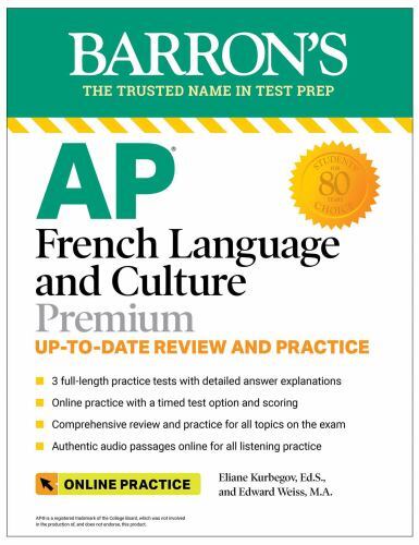 Barron's AP Ser.: AP French Language and Culture Premium, 2023-2024: 3 ...