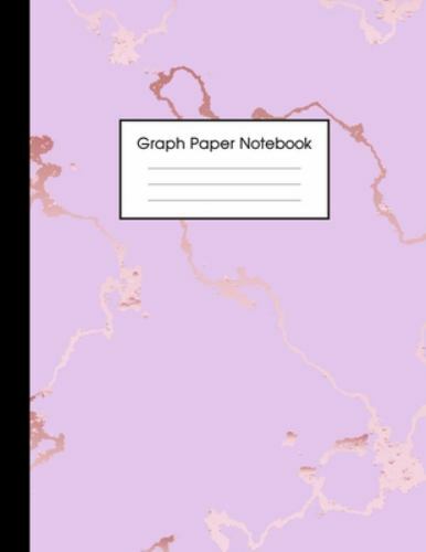 Graph Paper Notebook : Beautiful Purple Marble and Rose Gold - 8. 5 X ...