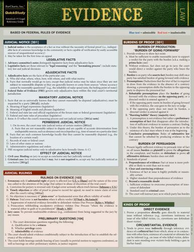 Evidence : QuickStudy Laminated Reference Guide by Inc. BarCharts ...