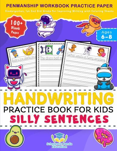 Handwriting Practice Book for Kids Silly Sentences : Penmanship ...
