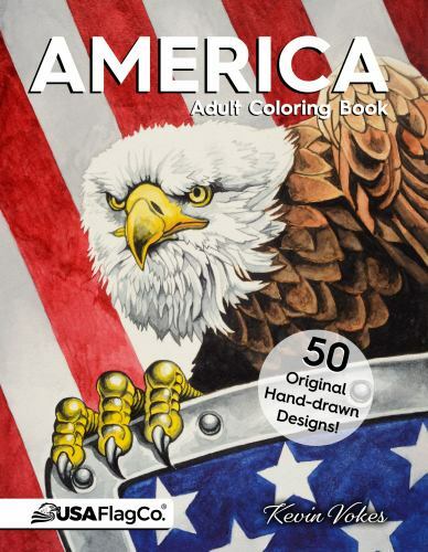 America : Adult Coloring Book by USA Flag Co. (2019, Spiral) for sale ...