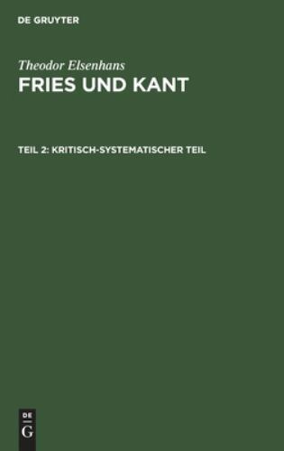 Kritisch-Systematischer Teil : Grundlegung der Erkenntnistheorie Als ...