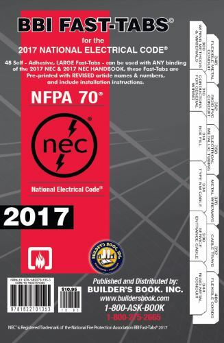 2017 National Electrical Code NEC Fast-Tabs for Softcover, Spiral ...