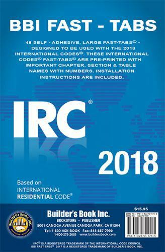 2018 International Residential Code (IRC) Fast Tabs by Builder's Book ...