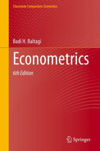 Econometrics by Badi H. Baltagi (2022, Hardcover) for sale online | eBay