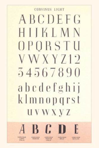 Vintage Journal Font Sample Chart, Corvinus by Found Image Press (2021 ...