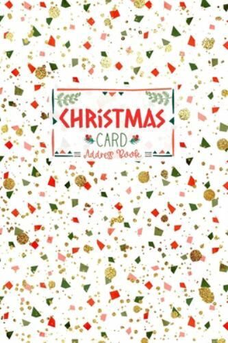 Christmas Card Address Book : Red, Green and Faux Glitter Geometric ...