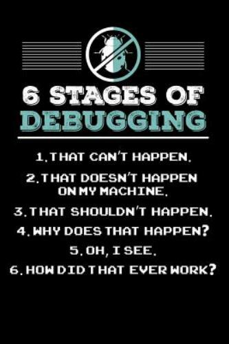 6 Stages of Debugging : 120 Pages I 6x9 I Cornellnotes I Funny Software ...