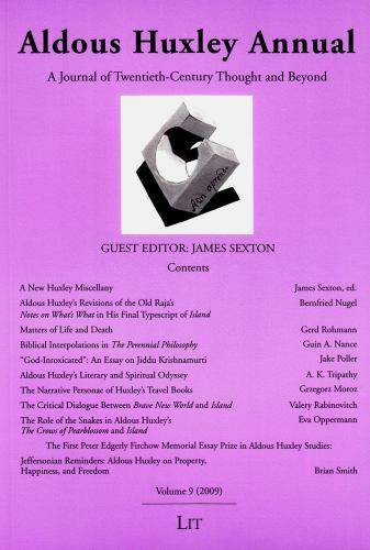 Aldous Huxley Annual Ser.: Aldous Huxley 2009 by Bernfried Nugel and ...