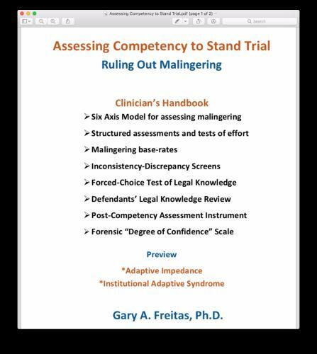 The Forensic Assessment of Malingering Incompetency to Stand Trial ...