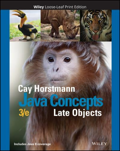 Java Concepts : Late Objects by Cay S. Horstmann (2017, Ringbound) for ...