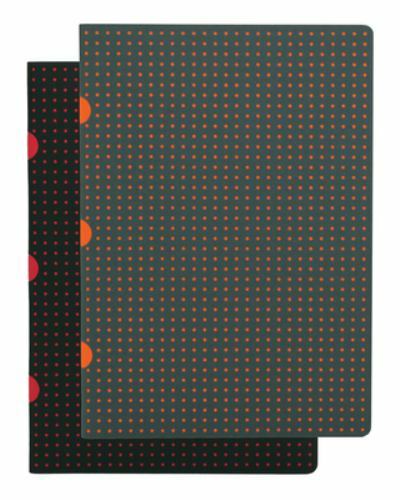 Black on Red / Grey on Orange (set of Two) A5 Grid Notebooks by ...