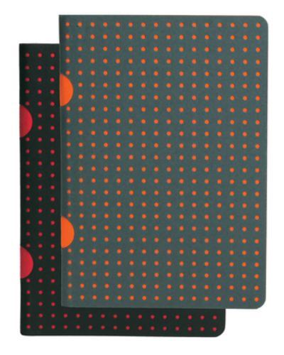 Black on Red / Grey on Orange (set of Two) B7 Lined Notebooks by ...