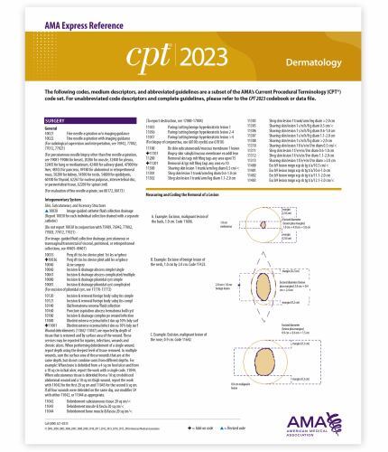 CPT 2023 Express Reference Coding Card: Dermatology by American Medical ...