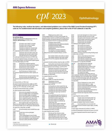 CPT 2023 Express Reference Coding Card: Ophthalmology by American ...
