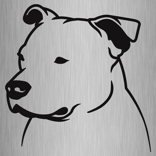 Staffy Head Sticker Staffordshire Bull Terrier Vinyl Car Decal 140mm x ...