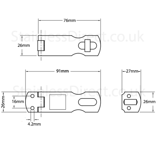 ((STAINLESS STEEL HEAVY 316 LOCKING HASP AND STAPLE)) | eBay