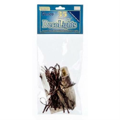 Darice 94976 - 35 Light Brown Wire Clear Rice Bulb Christmas Light ...