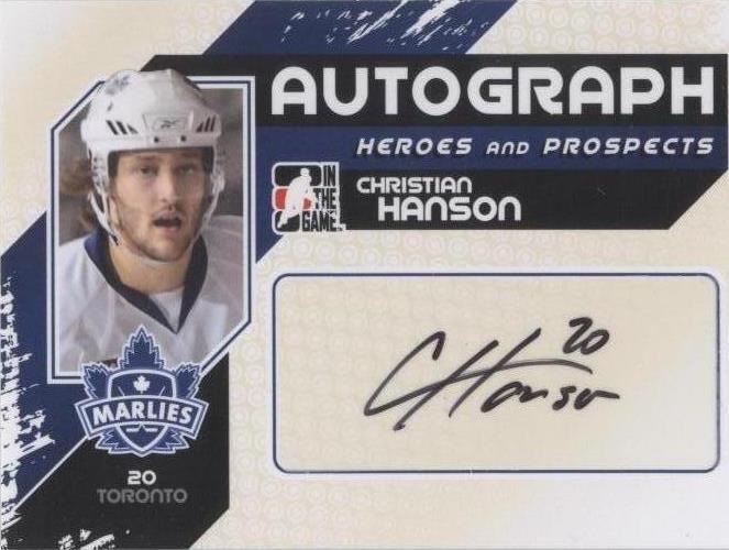 2010-11 In the Game Heroes and Prospects - Autographs Christian Hanson ...
