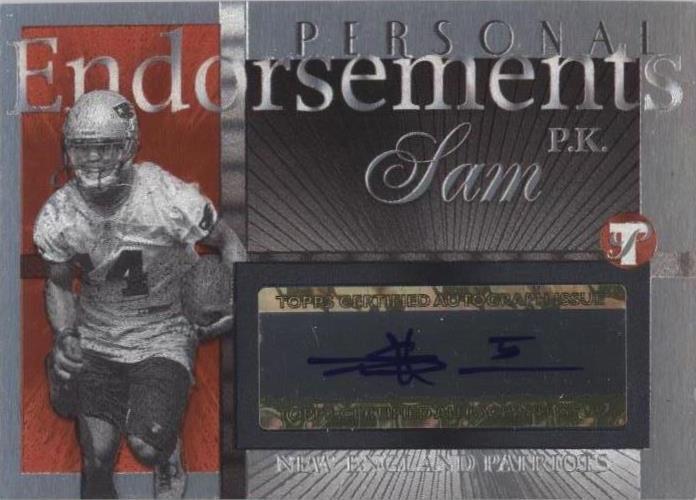 2004 Topps Pristine - Personal Endorsements P.K. Sam #PE-PKS (AU, RC ...