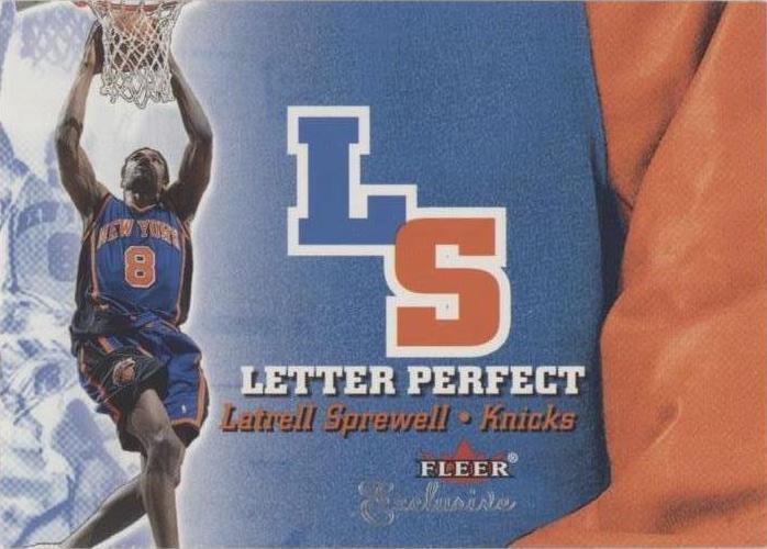2001-02 Fleer Exclusive - Letter Perfect Latrell Sprewell #16 LP for ...