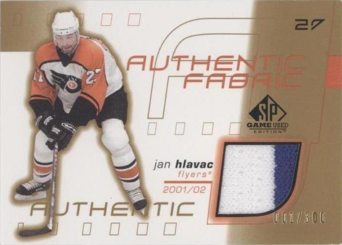 2001-02 SP Game Used Edition - Authentic Fabric Jan Hlavac #AF-JH Gold ...